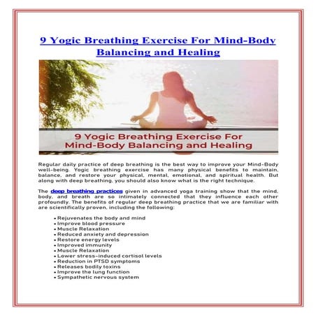 9 Yogic Breathing Exercise For Mind-Body Balancing and Healing | PPTX