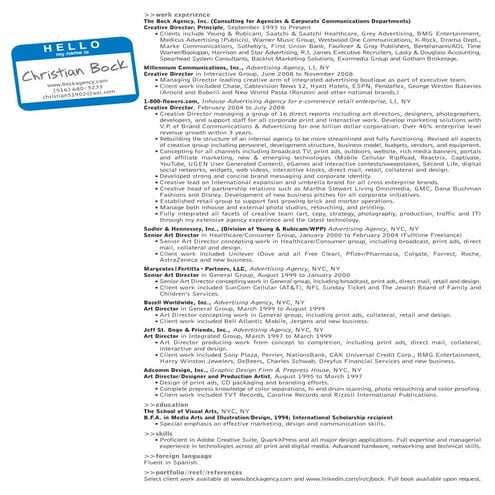 Christian Bock CD/AD Broad Overview | PDF