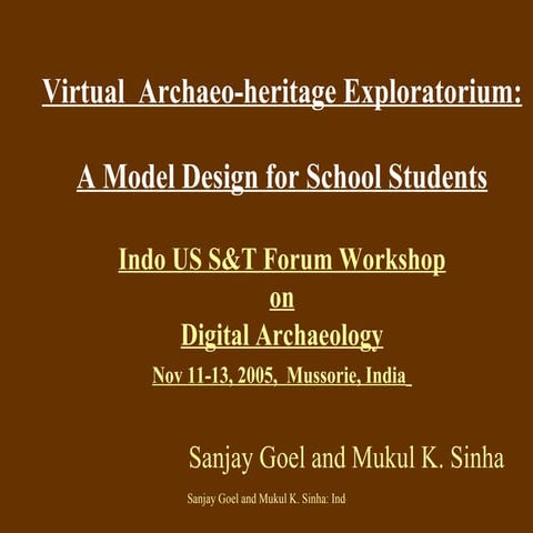 Virtual Archaeo-heritage Exploratorium | PPT