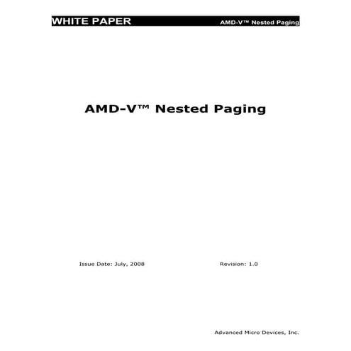 Amd V Nested Paging | PDF