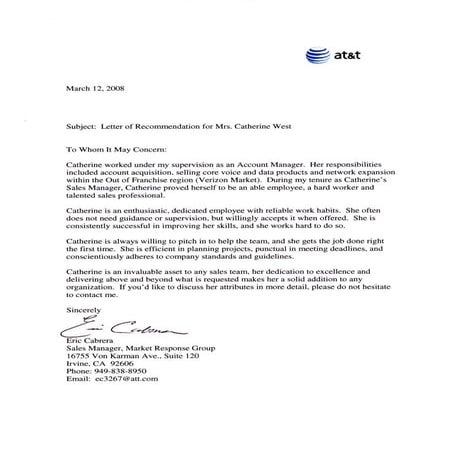 At&T Reference Letter | PDF