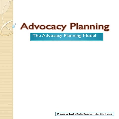 Advocacy Planning Model | PDF