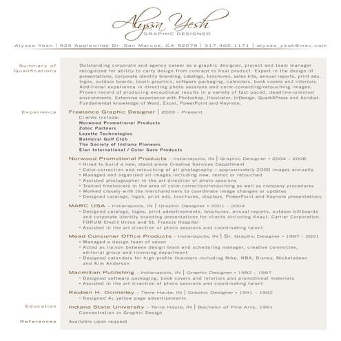 Alyssa Yesh Resume & Portfolio | PDF