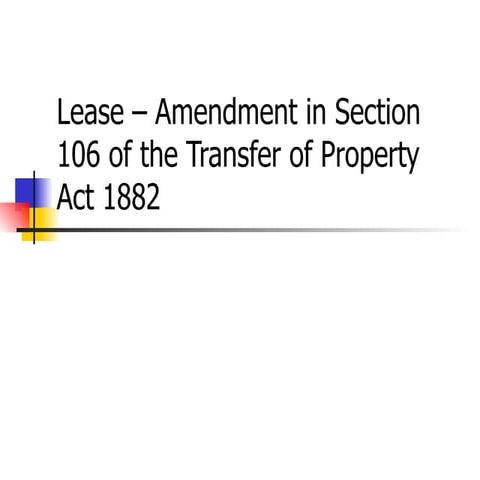 Amendment In Section 106 Of The Tp Act | PPT
