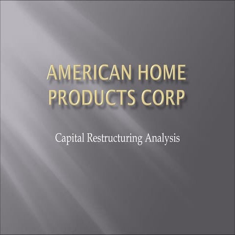 American Home Products | PPT