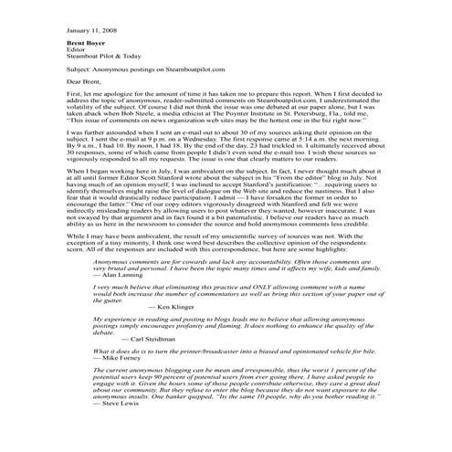 Anonymous Postings | DOC