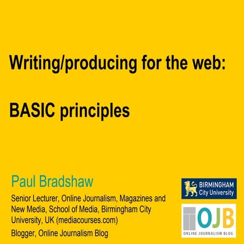 Writing/production for the web - BASIC principles | PPT | Technology ...