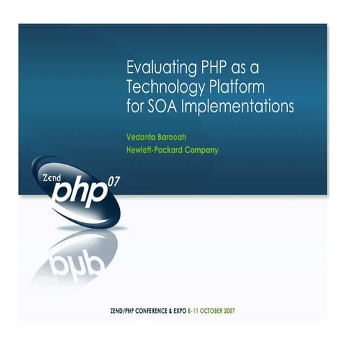 Evaluating Php As A Technology Platform For Soa Implementations | PDF ...