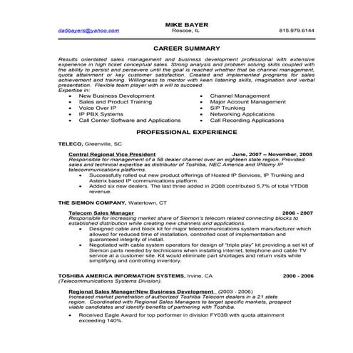 Bayer Mike Resume 1208 | DOC