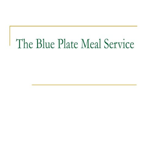 Blueplate Meal Service | PPT