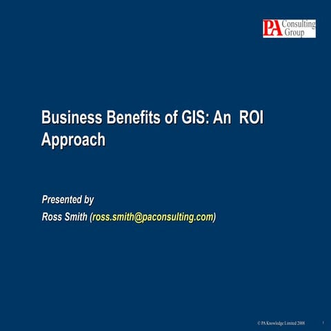 Business Benefits of GIS - ROI | PDF