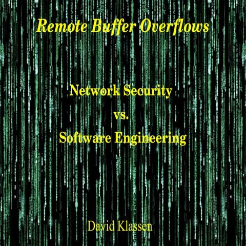 Buffer Overflows Presentation | PPT | Free Download