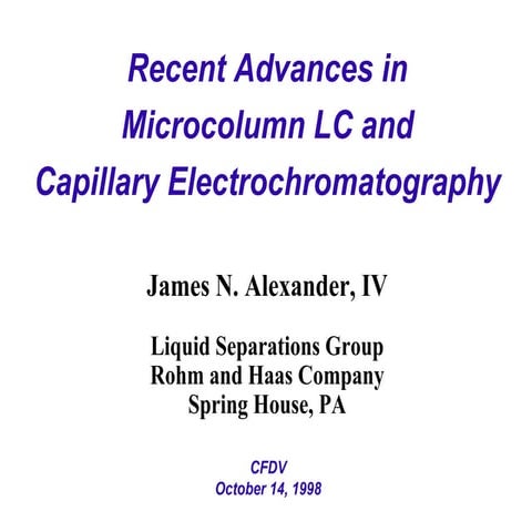 Recent Advances in Micro LC and CEC | PDF