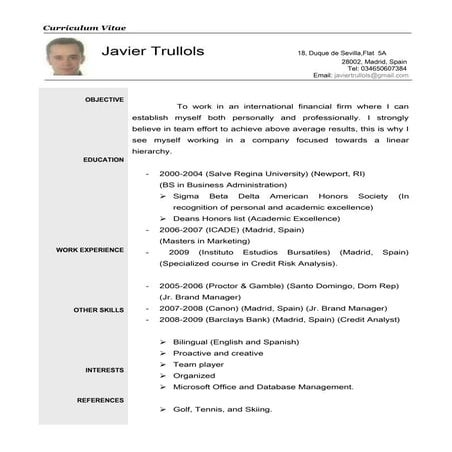 Cv English | DOC
