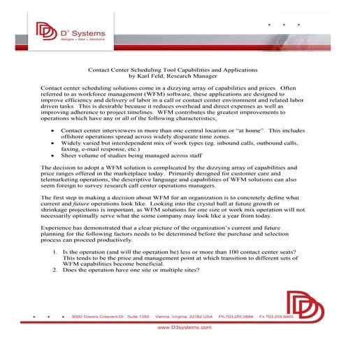 Call Center Workforce Management | PDF