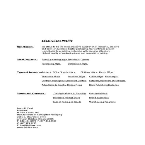 Client Profile | XLS