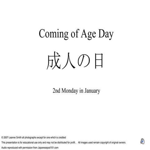 Coming Of Age Day | PPT