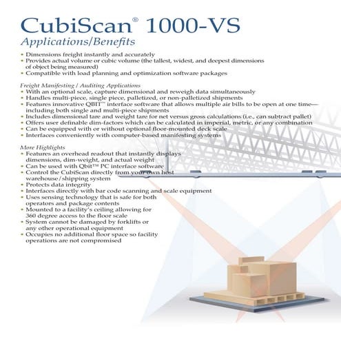 Cubiscan 1000 VS data sheet | PDF