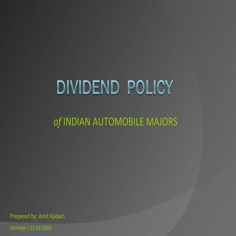 Dividend Policy Ppt