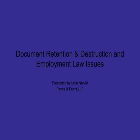 Document Retention And Destruction Power Point | PPT