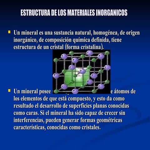Estructura De Los Materiales Inorganicos | PPT