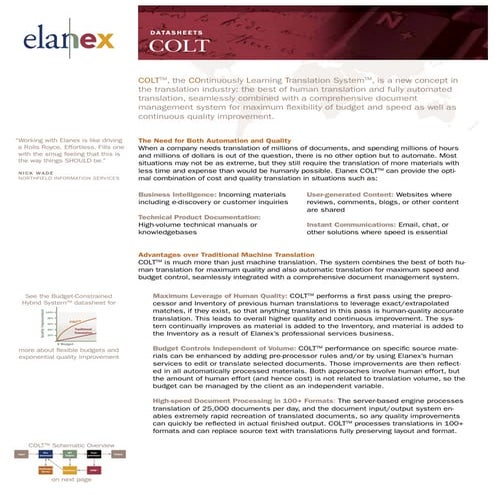 COLT, the COntinuously Learning Translation System | PDF