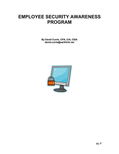 Employee Security Awareness Training | PPTX | Internet Safety | Parenting