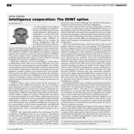 Intelligence cooperation: The OSINT option | PDF