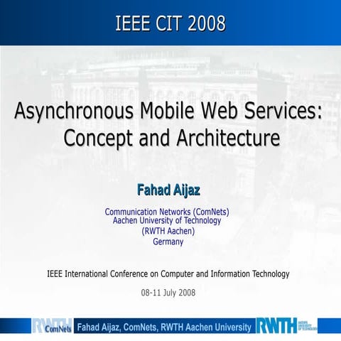 Asynchronous Mobile Web Services: | PPT