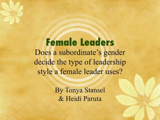 Women in leadership | PPT