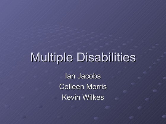 Multiple disabilities part 1 | PDF