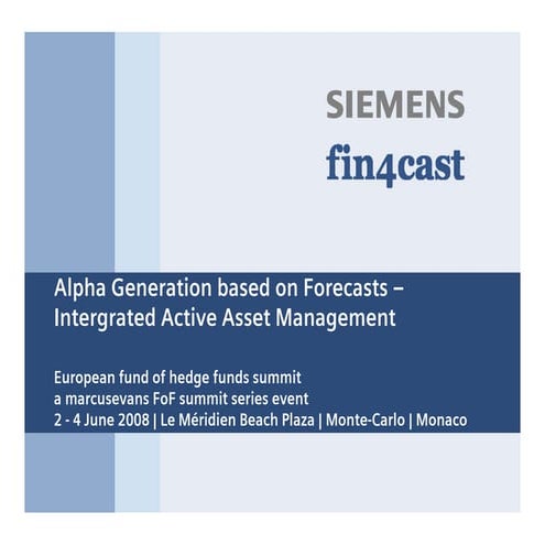 Generating Alpha Based On Forecasts Integrated Active Asset Management ...