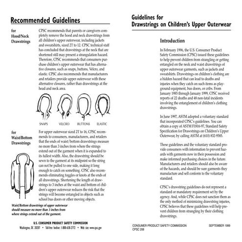 Guidelines On Drawstrings Of Children Outer Wear | PDF