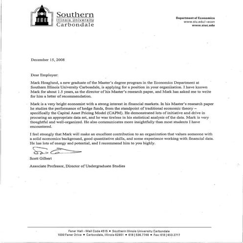 Hoaglund Reco Letter1 | PDF