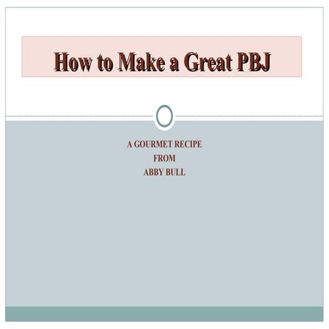 How To Make A Great Pb&J | PDF