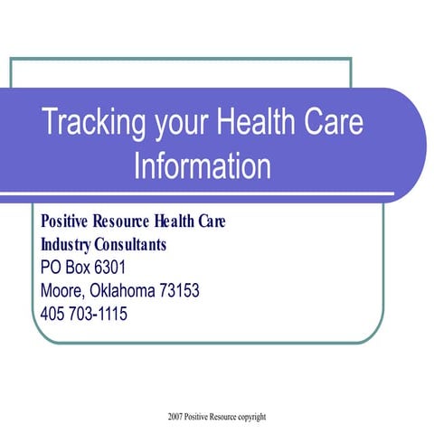 How To Track You Health Care Information | PPT