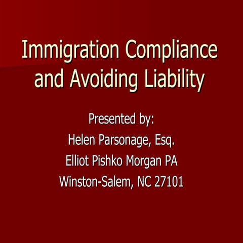 Immigration Compliance | ODP