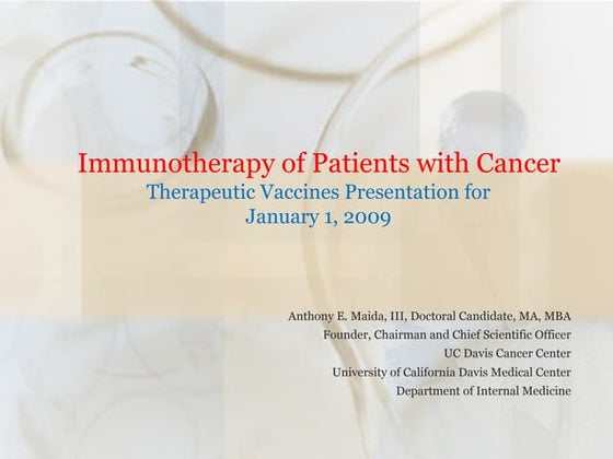 Immunotherapy for cancer | PPT