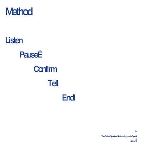 Impromptu Speaking | PPT