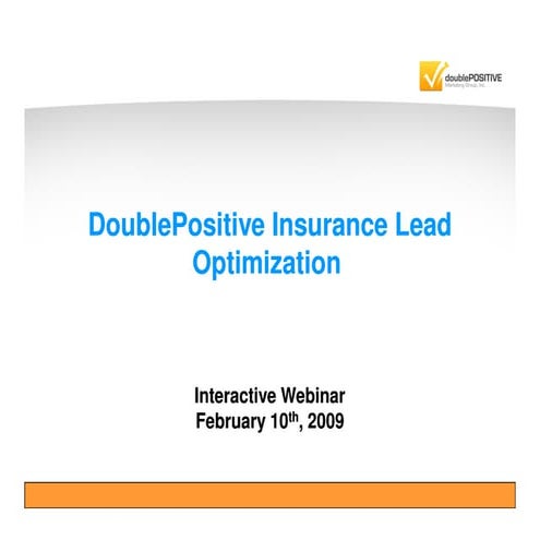 Insurance Lead Optimization Webinar | PPT
