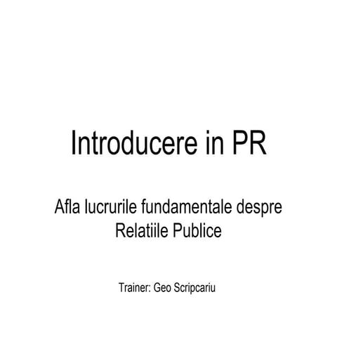 Introducere in PR | PPT