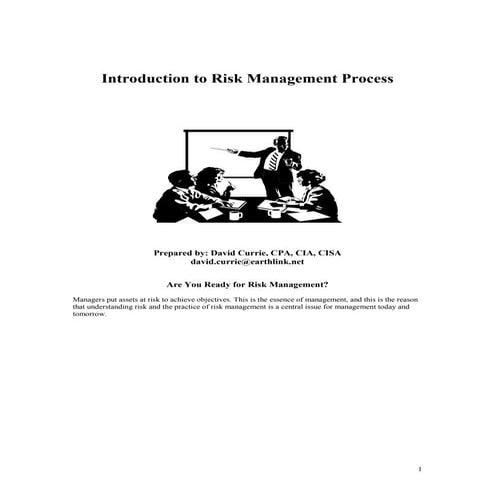 Introduction To Risk Management Process | PDF