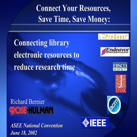 Connect Your Resources, Save Time, Save Money:: Connecting library ...