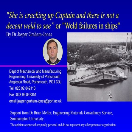 Welded Ship failures | PPT