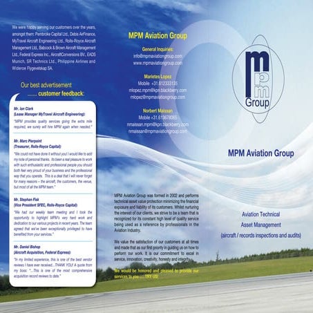 MPM Aviation Group Company Brochure | PDF | Aviation Industry | Industries
