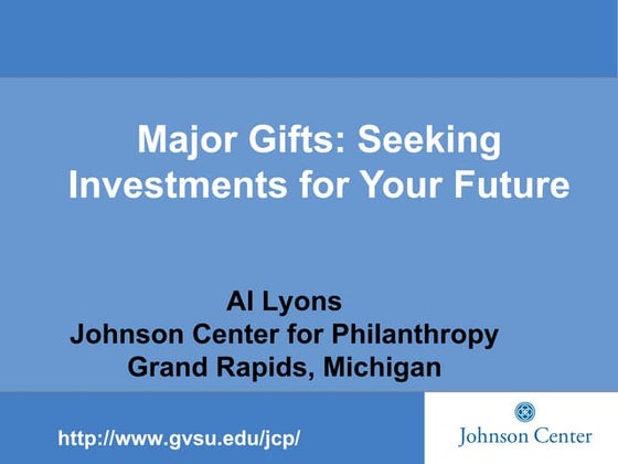 The Importance of Major Giving in Fundraising | PDF | Non-Profit ...