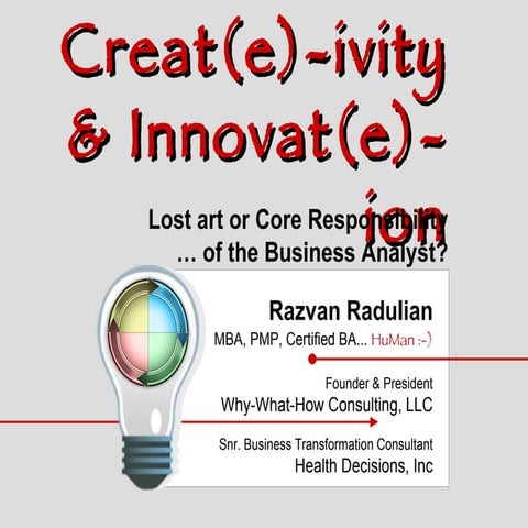 Creativity & Innovation in Business Analysis | PPT
