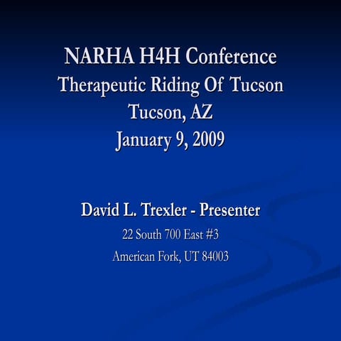 Narha H4 H Conference Tucson 1 2009 | PPT