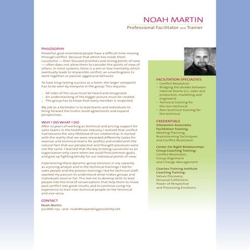 Noah Martin One-Sheet | PDF