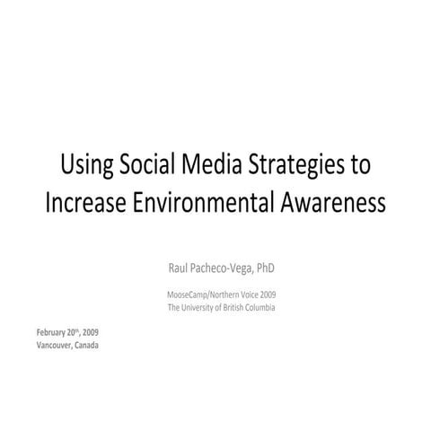 Using Social Media Strategies to Increase Environmental Awareness | PPT